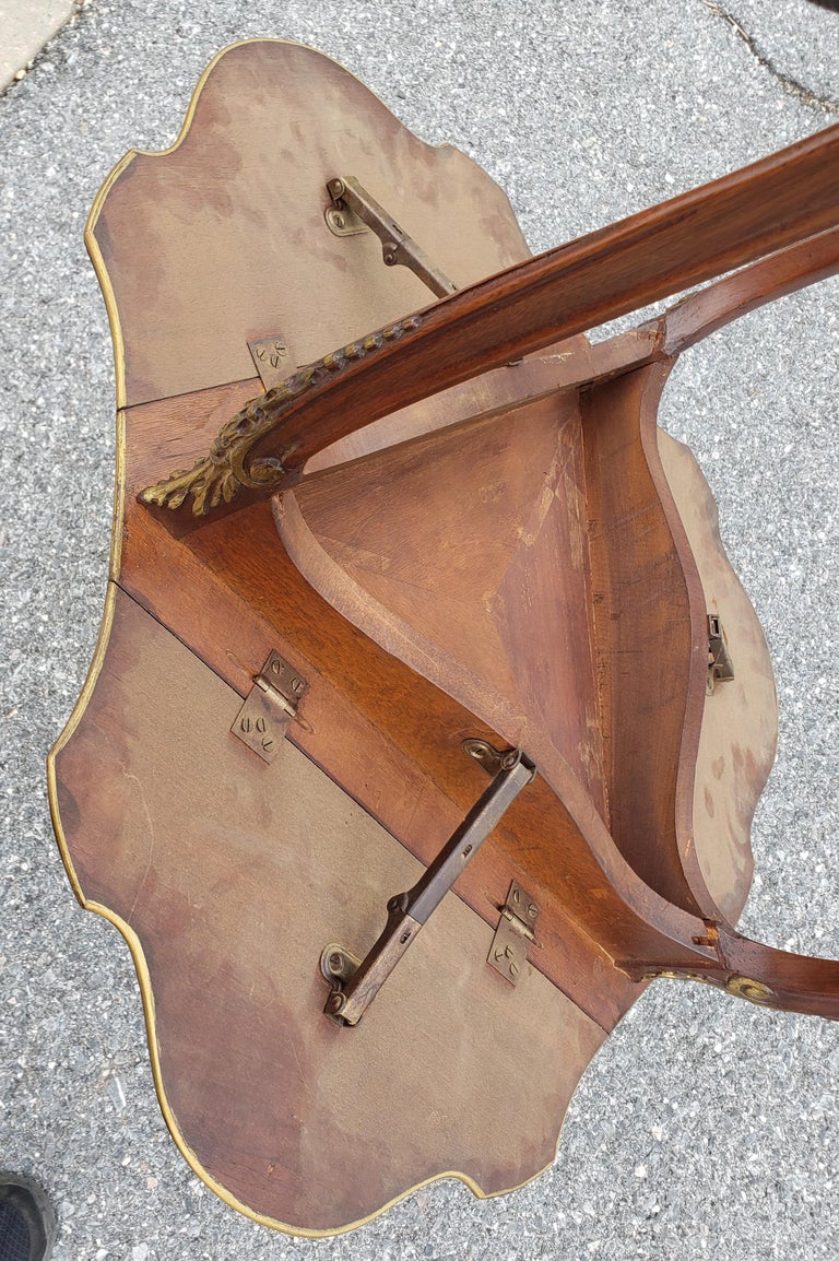 Rococo Style Marquetry Fruitwood and Gilt Metal Mounted Triangular Drop ...