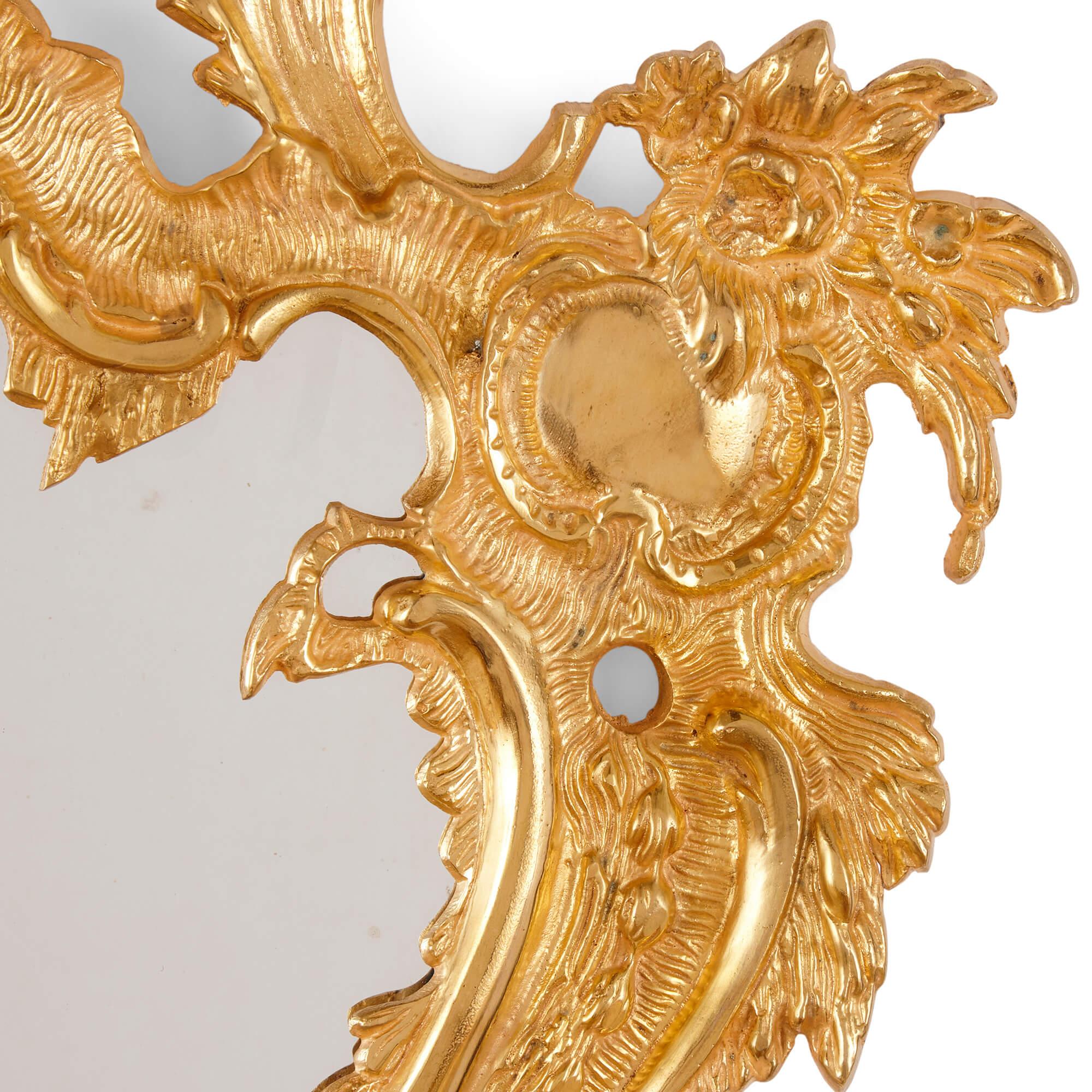 Rococo Style Rocaille-Shaped Gilt Bronze Mirror For Sale at 1stDibs