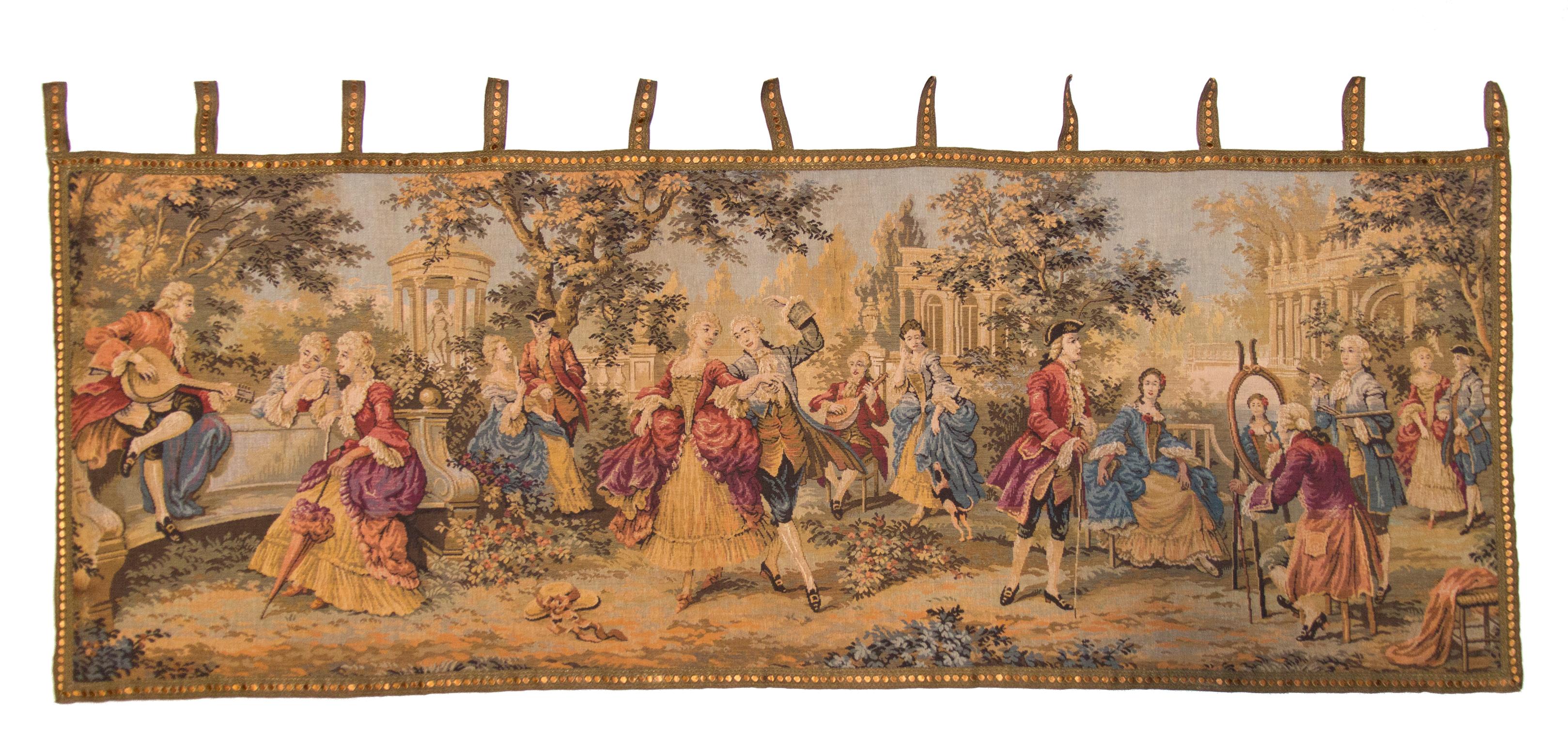 Rococo Style Tapestry Wall Hanging Society in the Park Scene at 1stDibs ...
