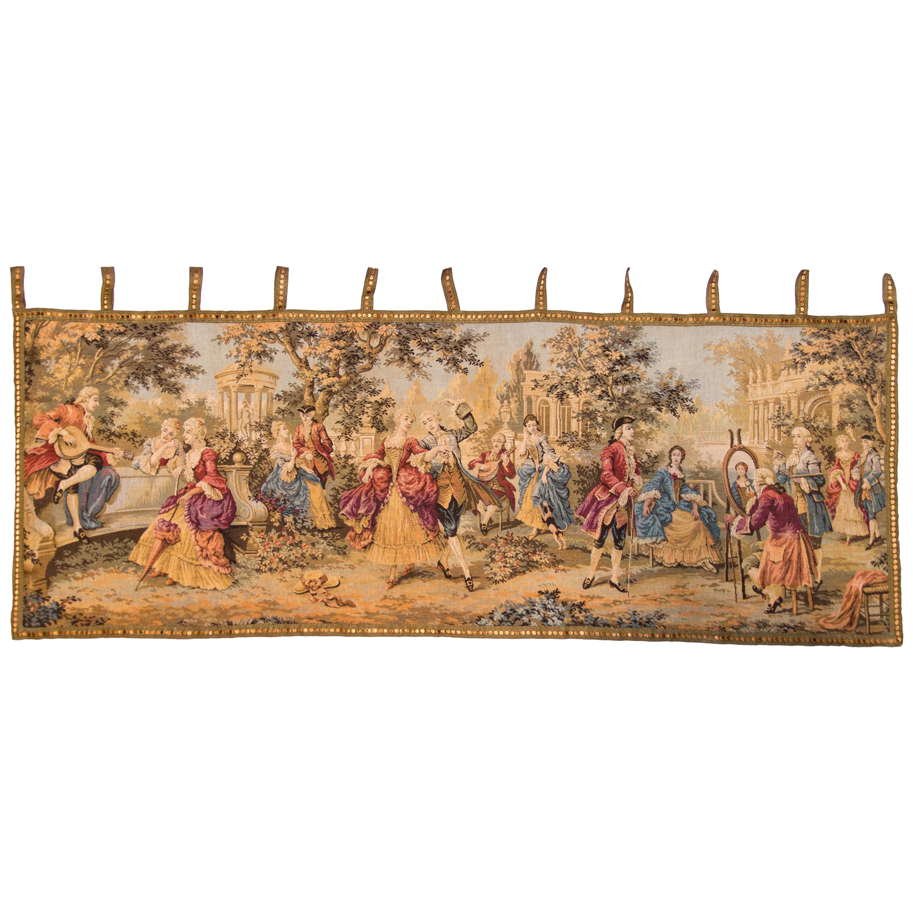 Rococo Style Tapestry Wall Hanging Society in the Park Scene at 1stDibs ...