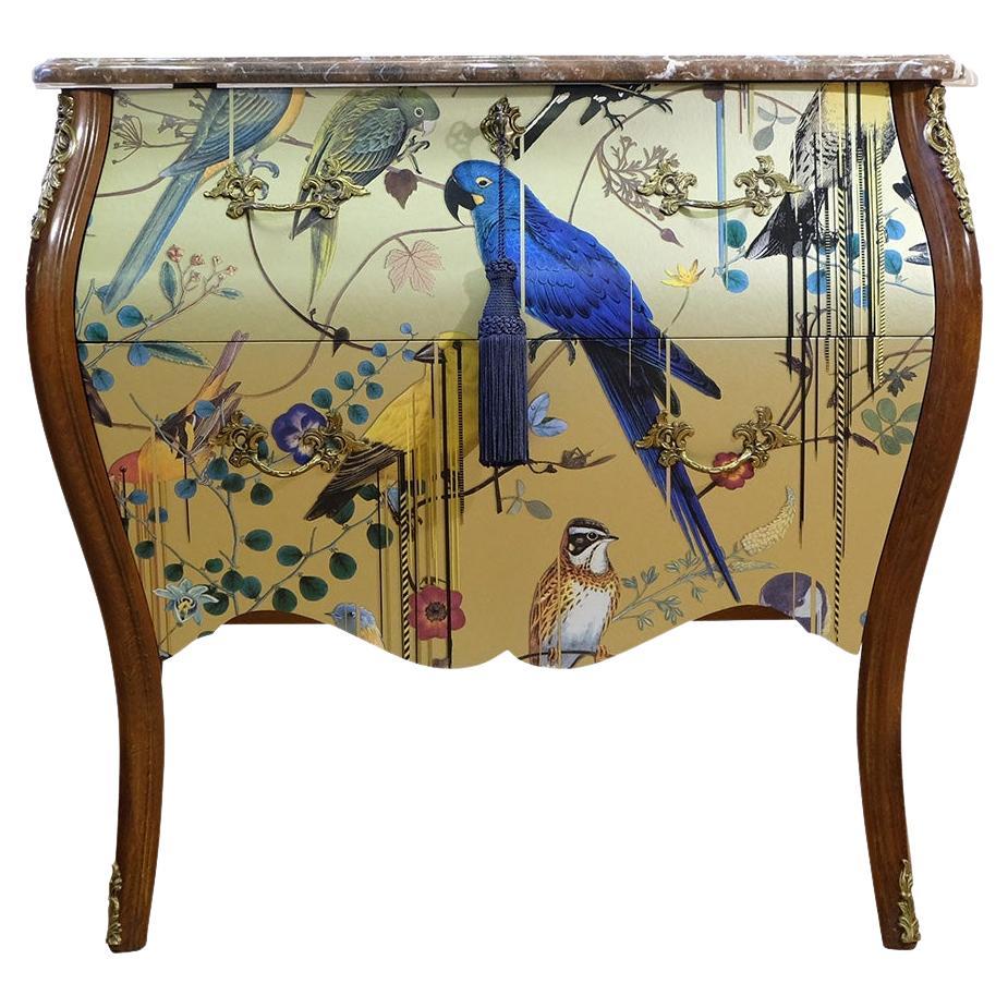 Gustavian Haupt Chest with Three Drawers in a Gold Christian Lacroix ...