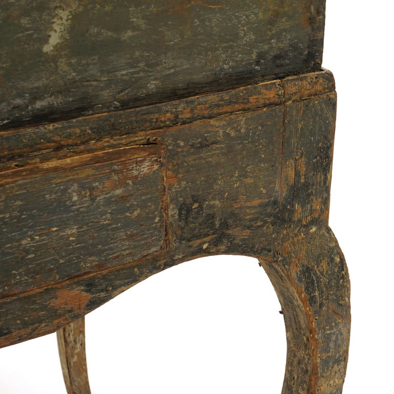 Rococo Writing Desk with Cabriole Legs and Original Color, Sweden ...