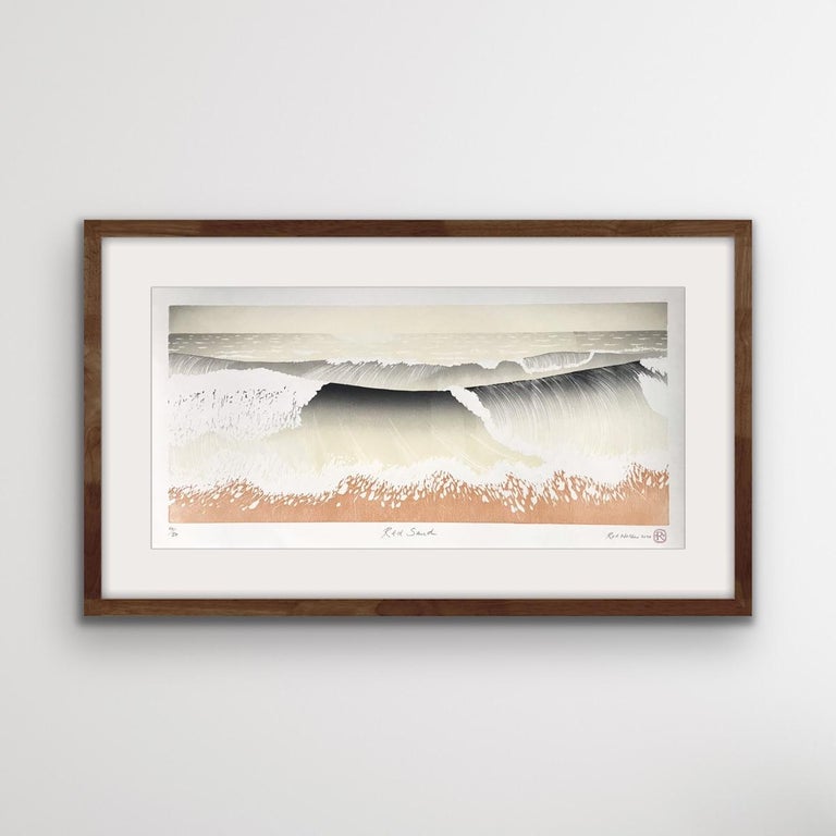 Rod Nelson - Red Sand, Rod Nelson, Woodcut print, Traditional handmade ...