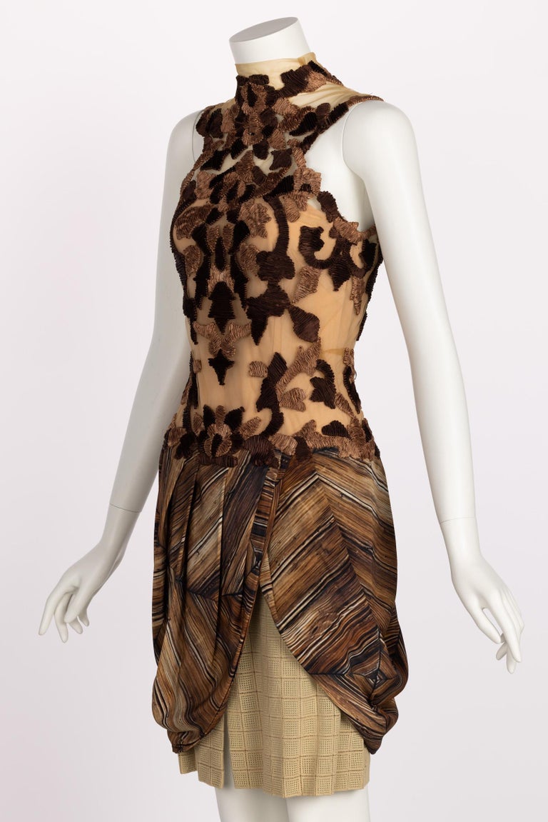 Rodarte 2011 Runway Embroidered Tulle Wood Dress For Sale at 1stDibs