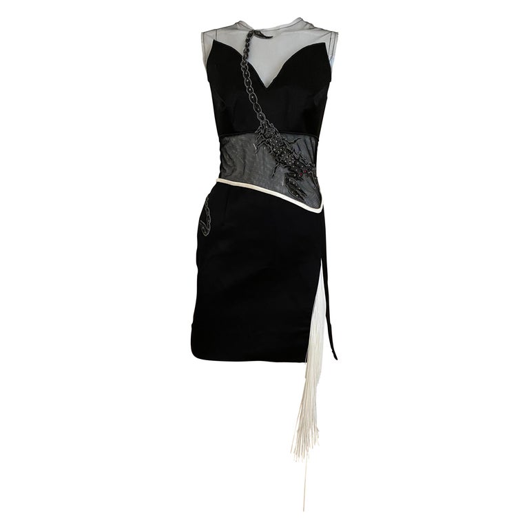 Rodarte Black Silk Mesh Embroidery Dress At 1stdibs