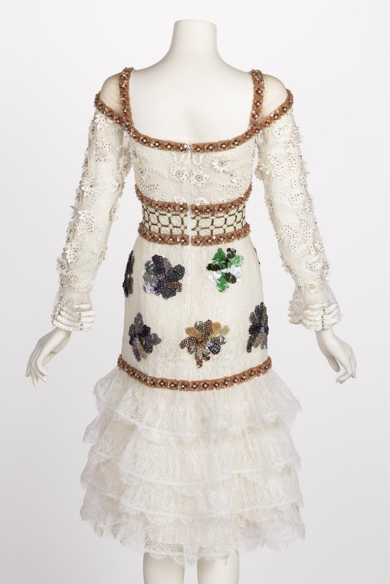 Rodarte Runway Crystal Sequin Lace Ruffle Dress FW 2016 at 1stDibs ...