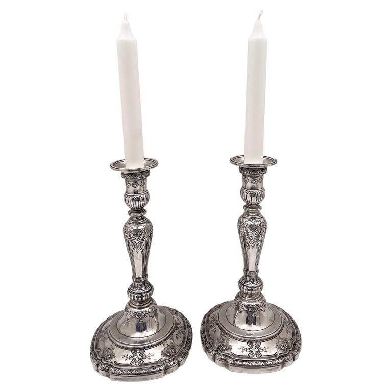 Roden Pair of Canadian Sterling Silver Candlesticks from Early 20th ...