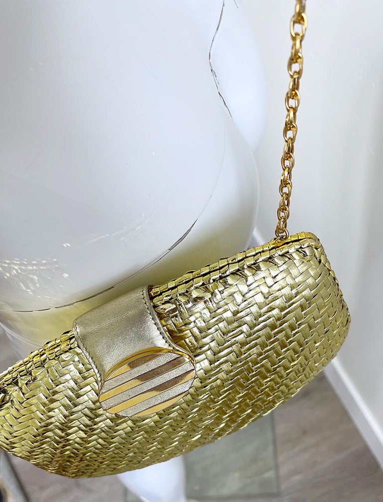 RODO 1980s Gold Wicker Coated Straw Vintage 80s Handbag Crossbody ...