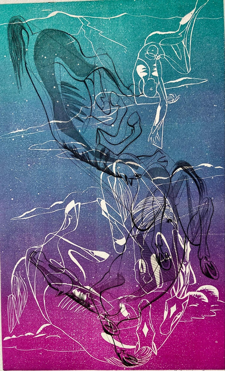 Roderick Fletcher Mead - Composition avec cheval en movement For Sale ...