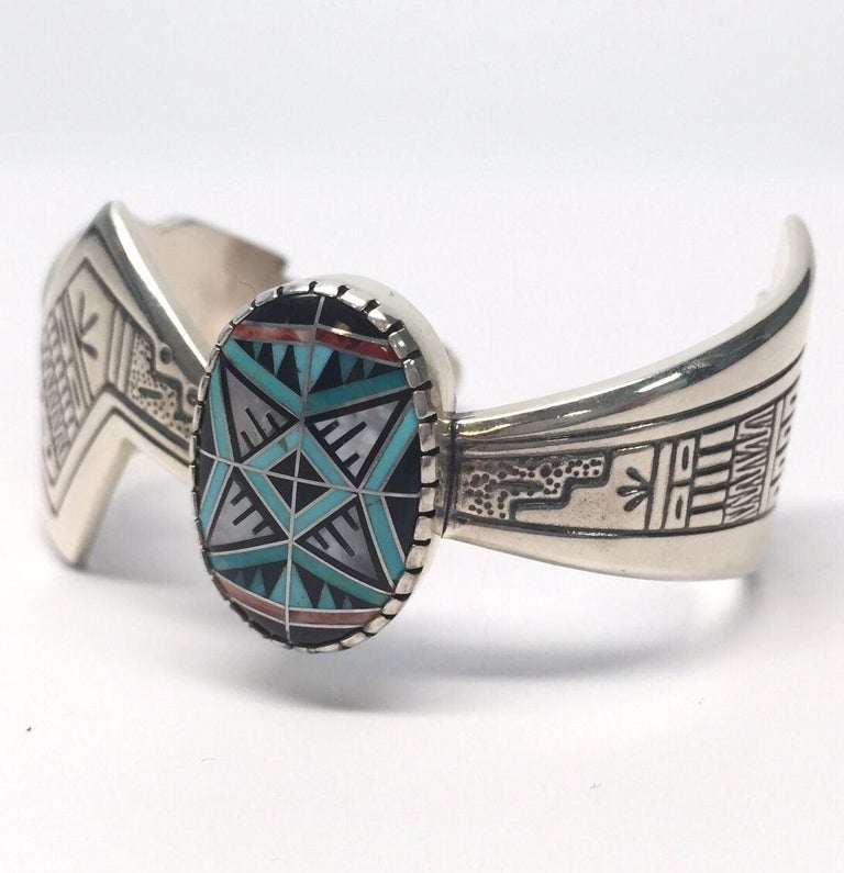 Roderick Tenorio Relios Sterling Silver Morning Star Inlay Cuff ...