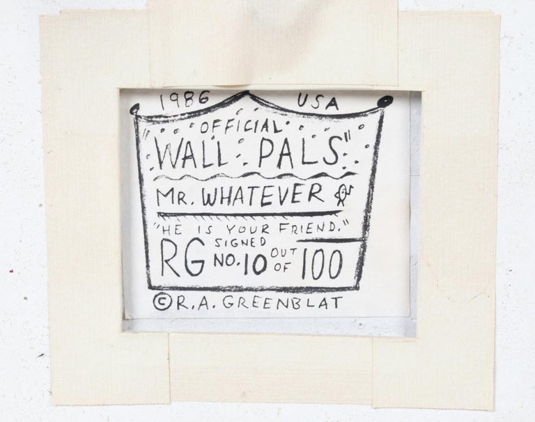 Rodney Alan Greenblat Wall Pals Series "Mr. Whatever" Acrylic on Wood Art For Sale at 1stDibs