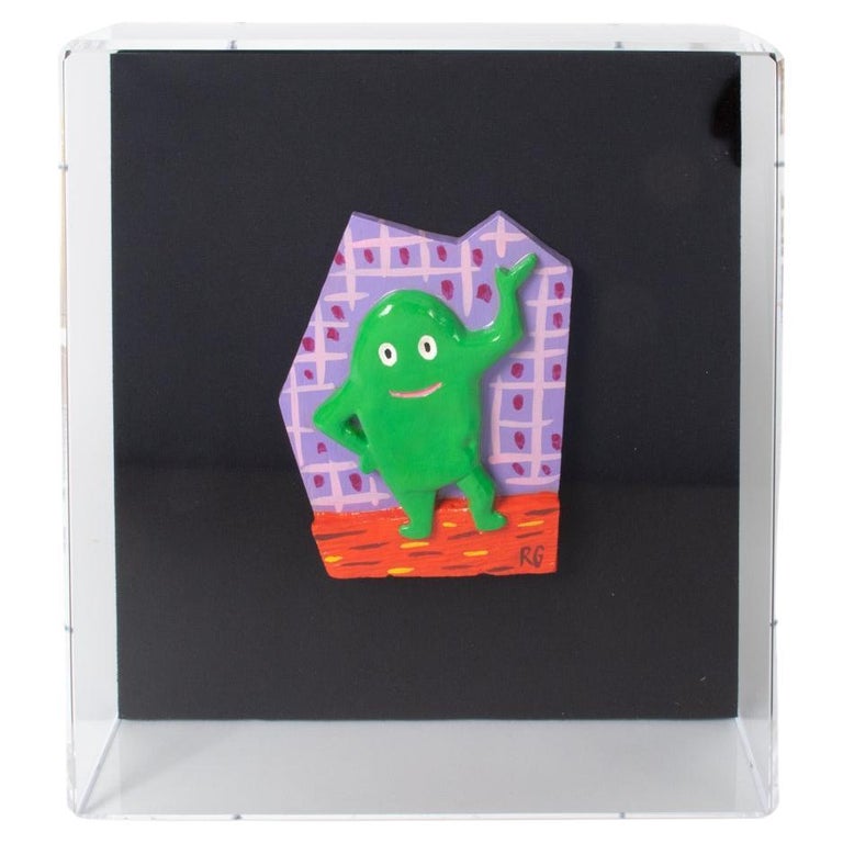 Rodney Alan Greenblat Wall Pals Series "Mr. Whatever" Acrylic on Wood Art For Sale at 1stDibs
