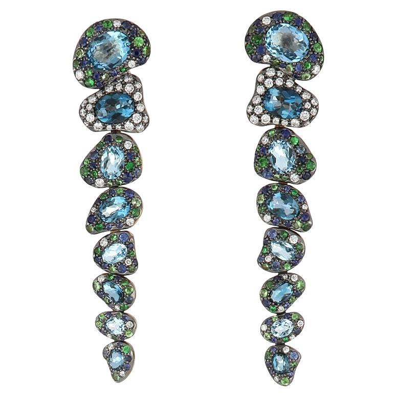 18 Karat Rose Gold Rodney Rayner Citrine and Diamond Dangle Earrings ...