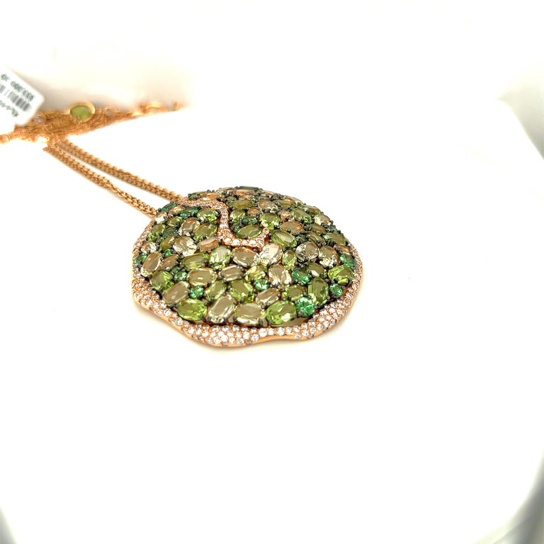 Rodney Rayner 18KT Rose Gold Pendant with Peridot, Tsavorite, Diamonds ...
