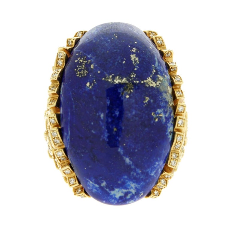 Rodney Rayner Award Winning Designer Lapis Lazuli Diamond Gold Ring at ...