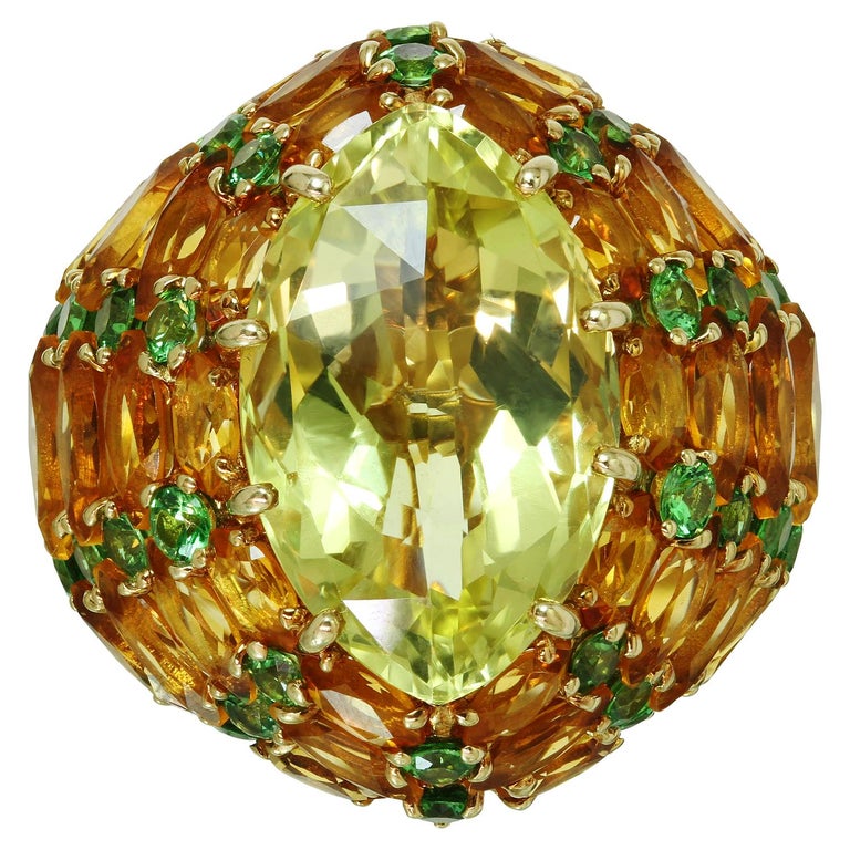 Rodney Rayner Sapphire Citrine Garnet 18k Yellow Gold Ring For Sale at ...