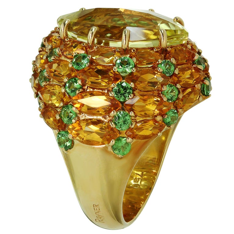Rodney Rayner Sapphire Citrine Garnet 18k Yellow Gold Ring For Sale at ...