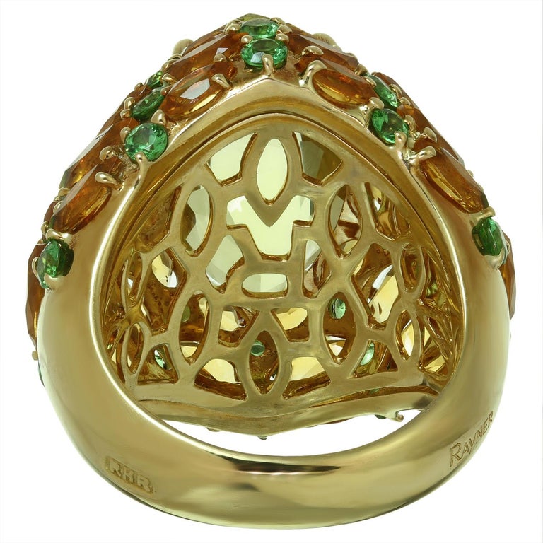 Rodney Rayner Sapphire Citrine Garnet 18k Yellow Gold Ring For Sale at ...