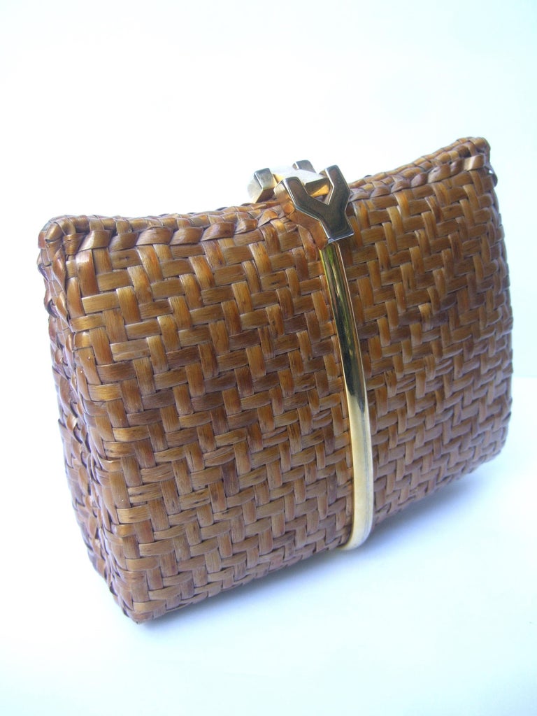 Rodo Italy Chic Woven Wicker Rattan Clutch Bag c 1980 For Sale at ...