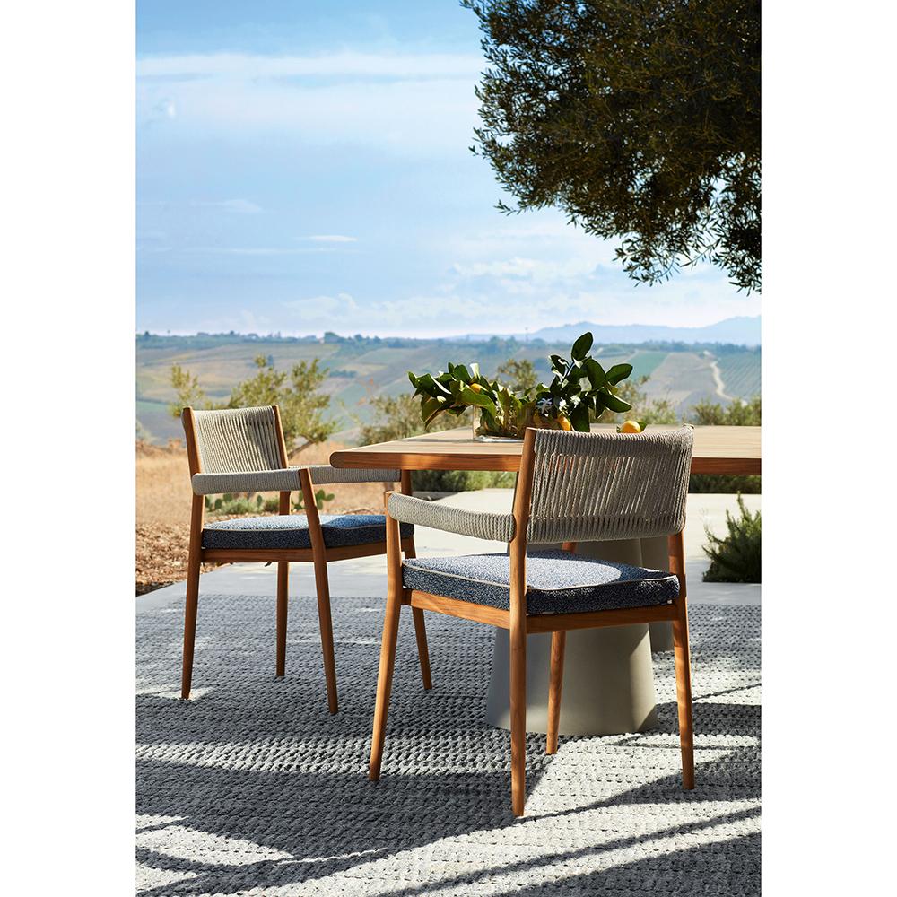 Rodolfo Dordoni ''Dine Out' Outside Chair, Teak, Rope and Fabric by ...