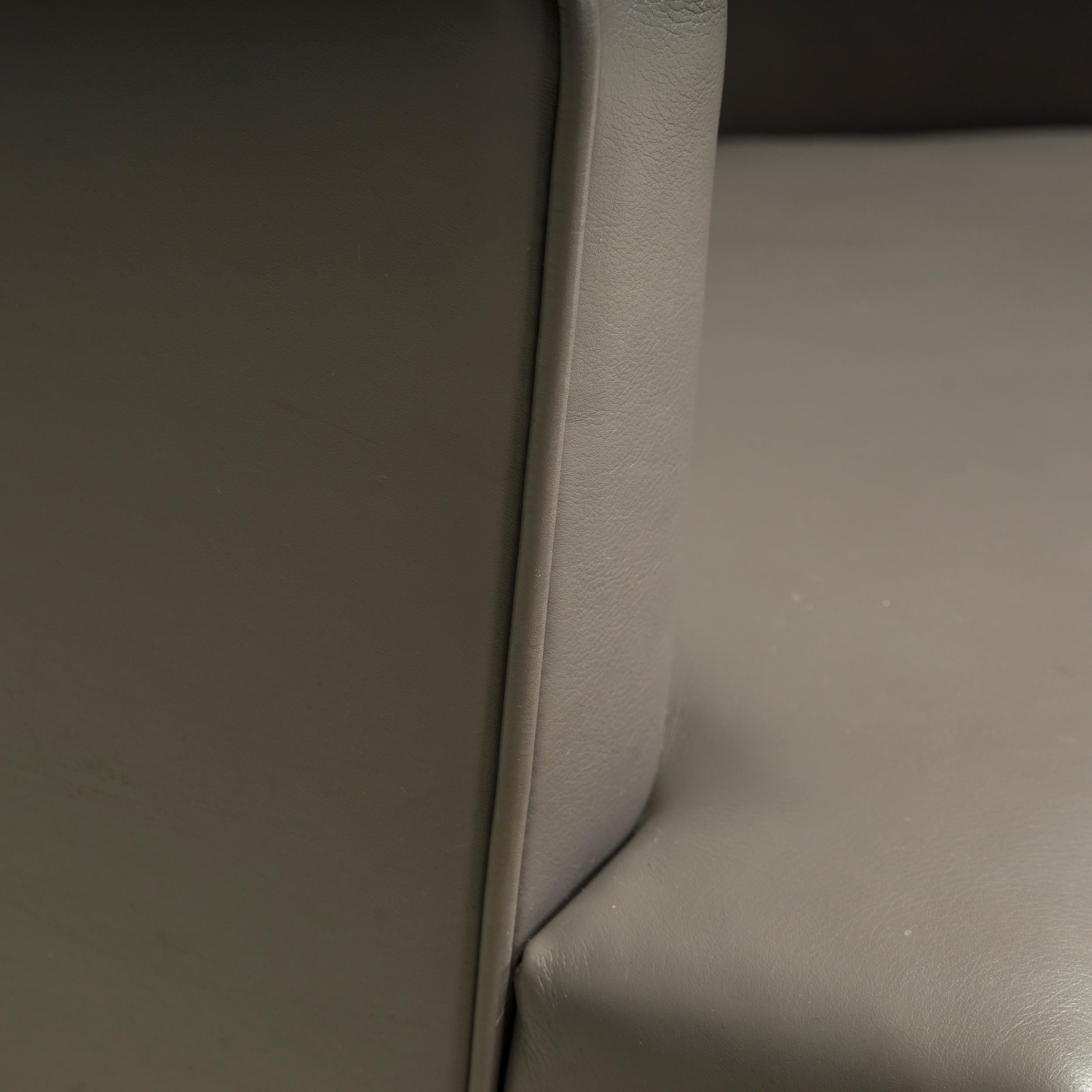 Rodolfo Dordoni for Minotti Grey Leather Martin Armchair For Sale at ...