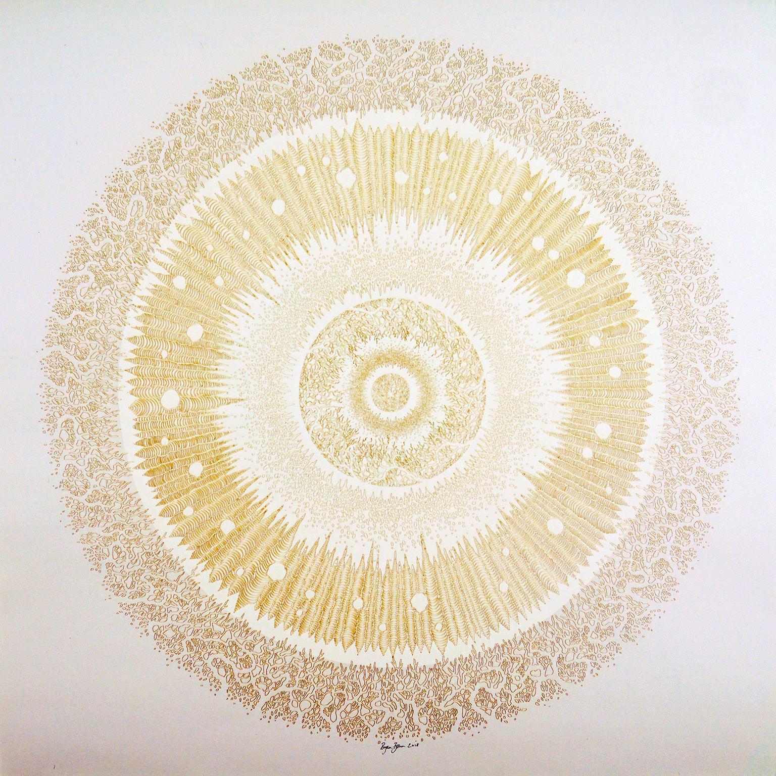 Rogan Brown - Mandala Variations - Gold 3 For Sale at 1stDibs