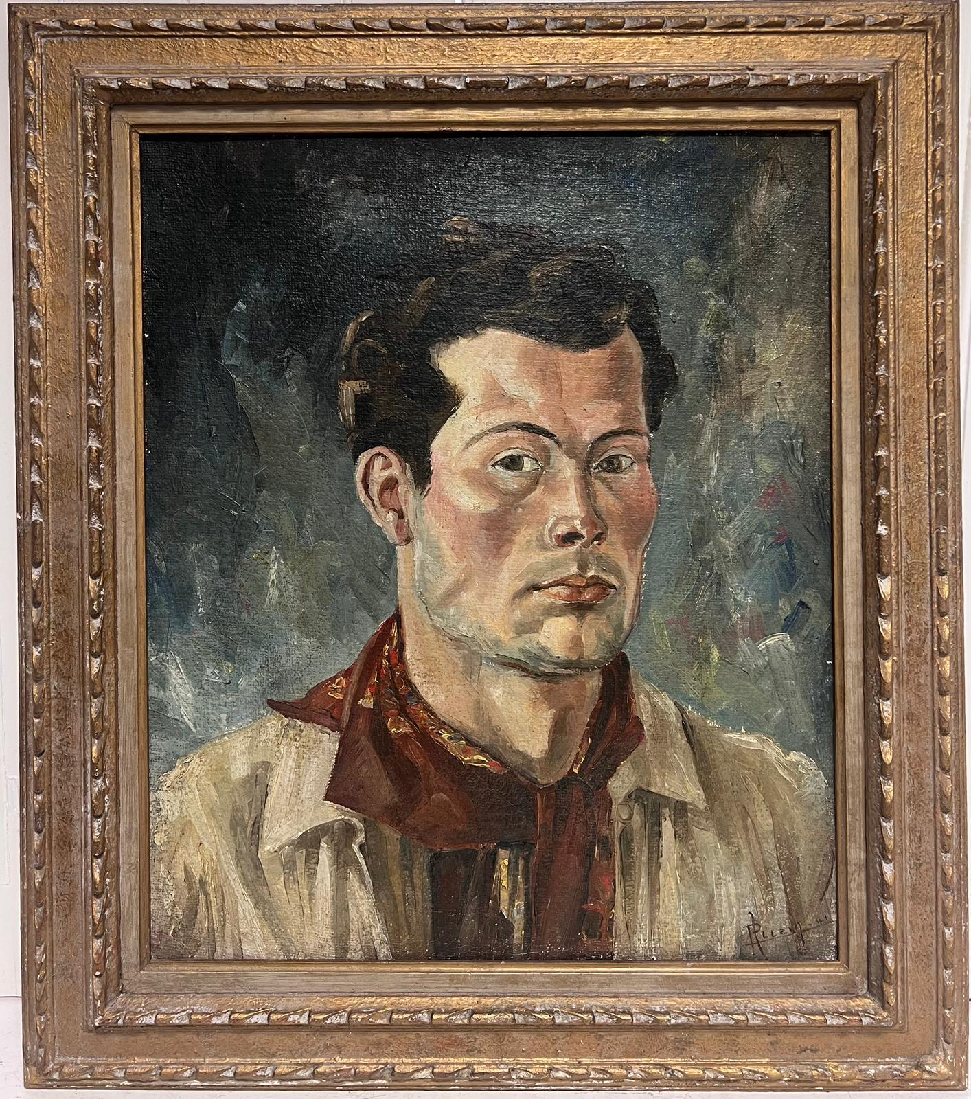 Roger Allain - 1940's Retrato Francés de Hombre Joven Original Firmado ...