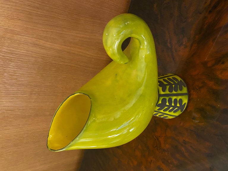Roger Capron "Bird" Ceramic Vase/Jug, Vallauris, France, 1960s For Sale ...