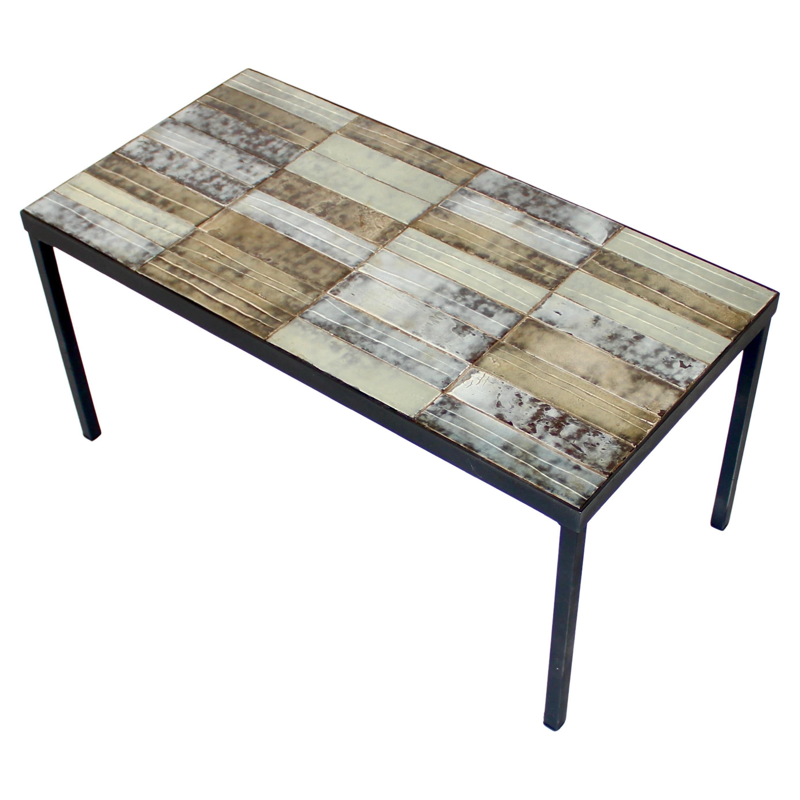 Stainless Steel French Pivoting Side Table or Coffee Table by Mercier ...