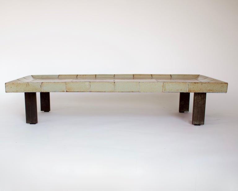 Roger Capron French 1970's Ceramic Tile Coffee Table Model Cuvette Warm ...
