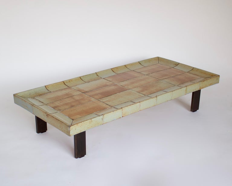 Roger Capron French 1970's Ceramic Tile Coffee Table Model Cuvette Warm ...