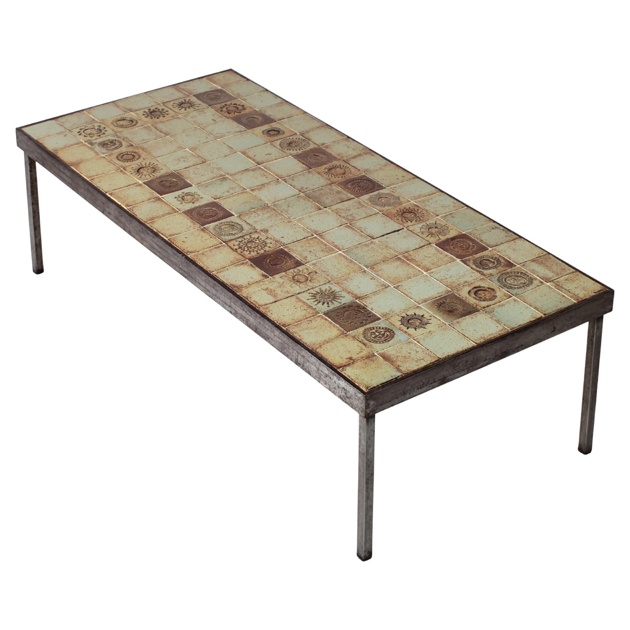 Roger Capron, Coffee Table with Ceramic Top, France, C. 1960 at 1stDibs