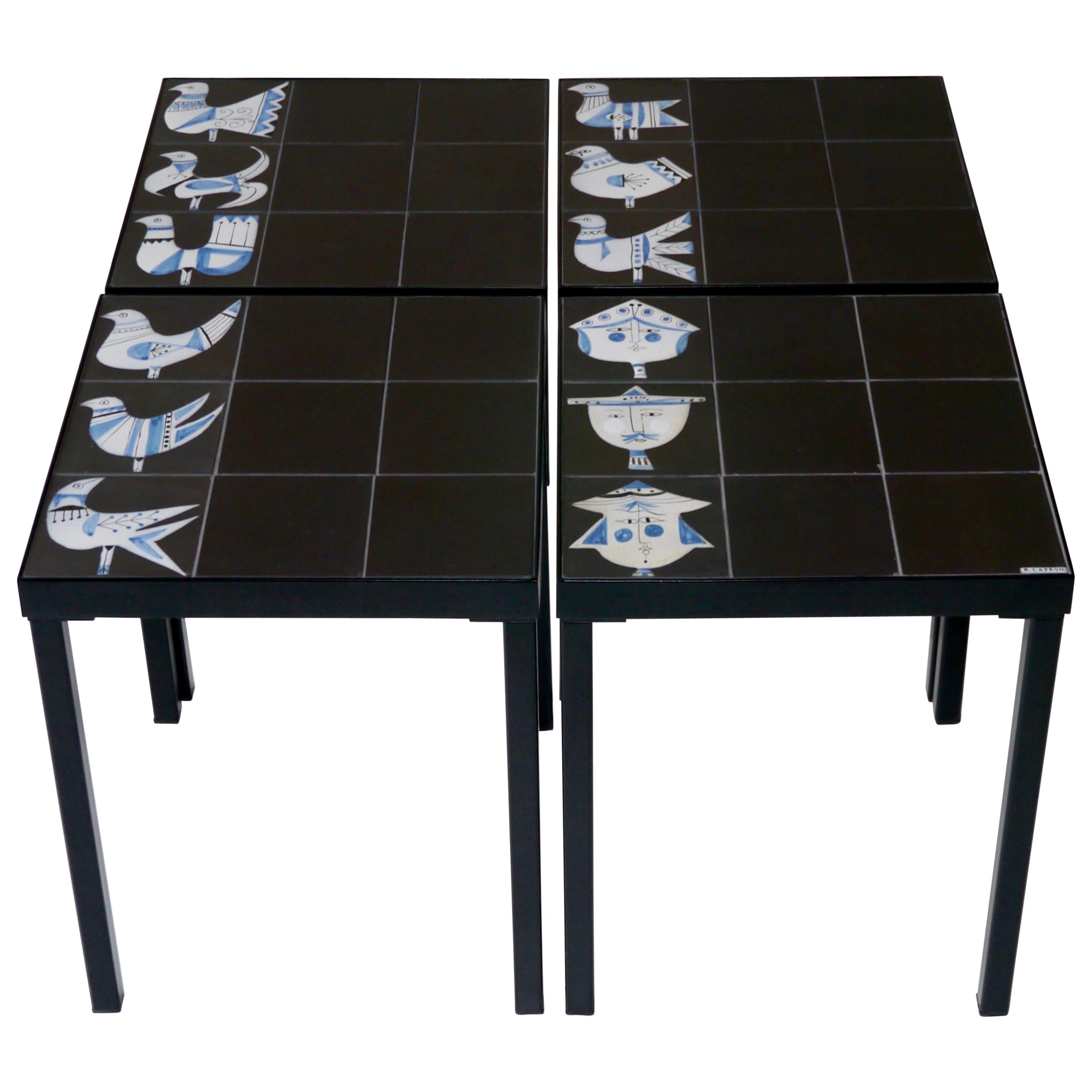 Roger Capron Set of 4 End Tables France, circa 1960 For Sale at 1stDibs