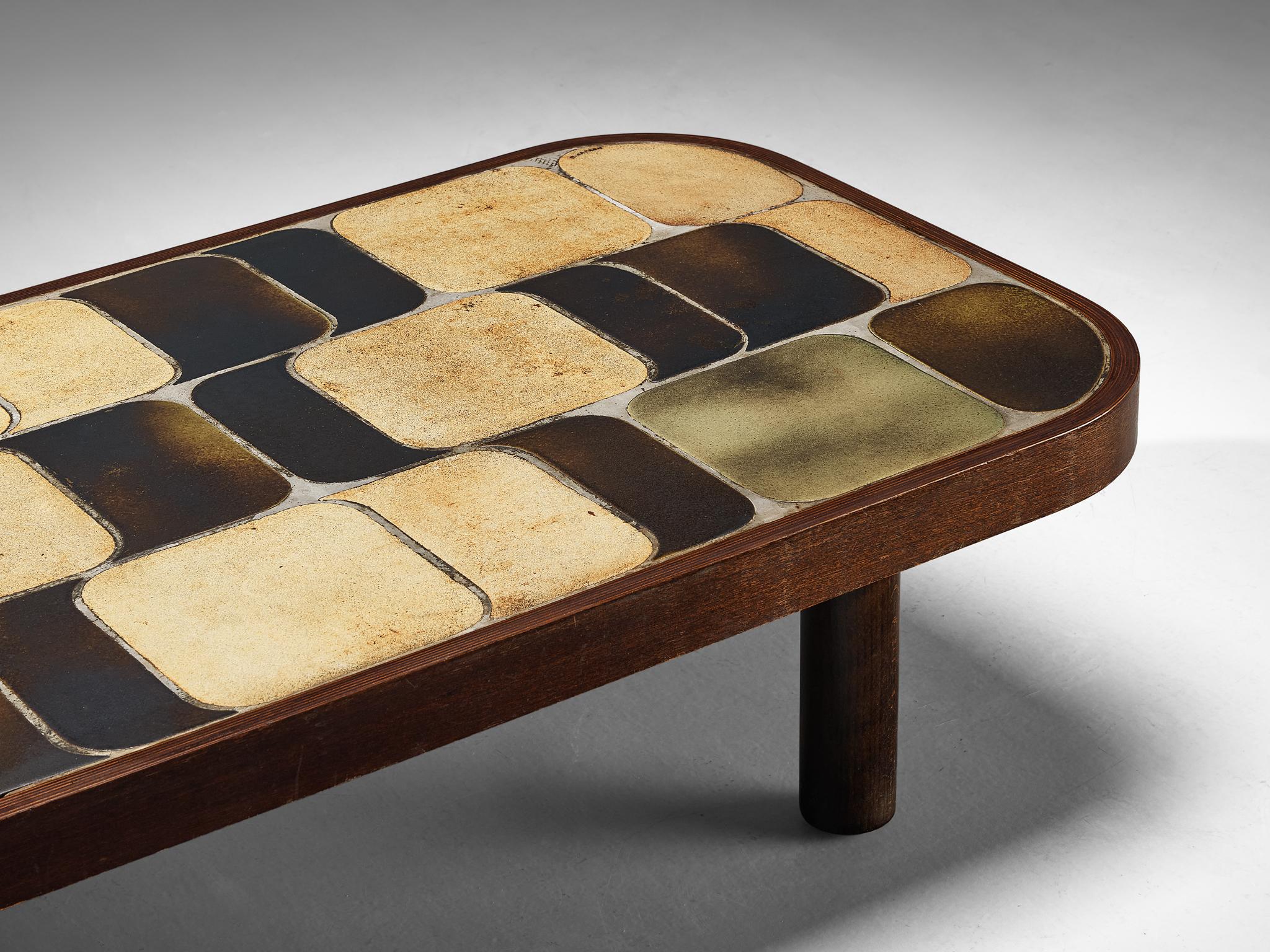 Roger Capron ‘Shogun’ Coffee Table in Ceramic and Wood For Sale at 1stDibs