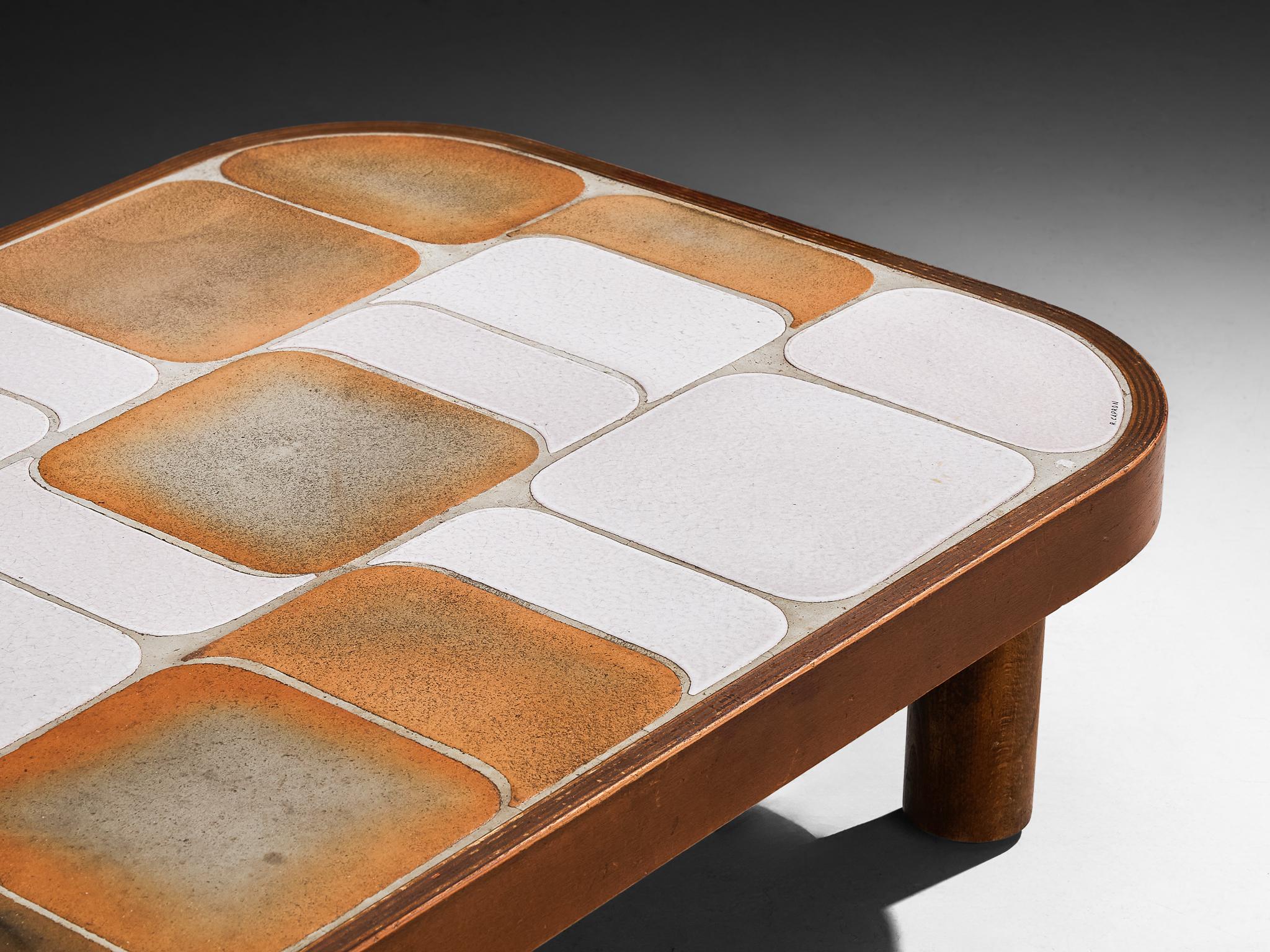 Roger Capron 'Shogun' Coffee Table in Ceramic and Wood For Sale at 1stDibs