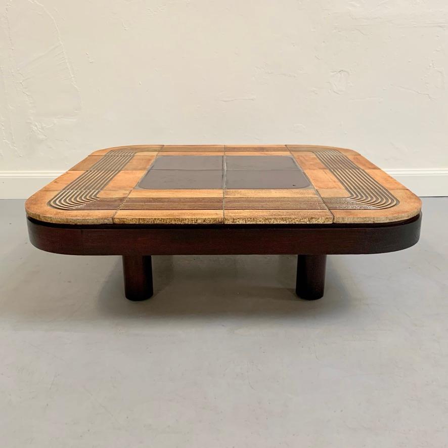 Roger Capron Signed Ceramic Mambo Coffee Table, circa 1970, France. For ...