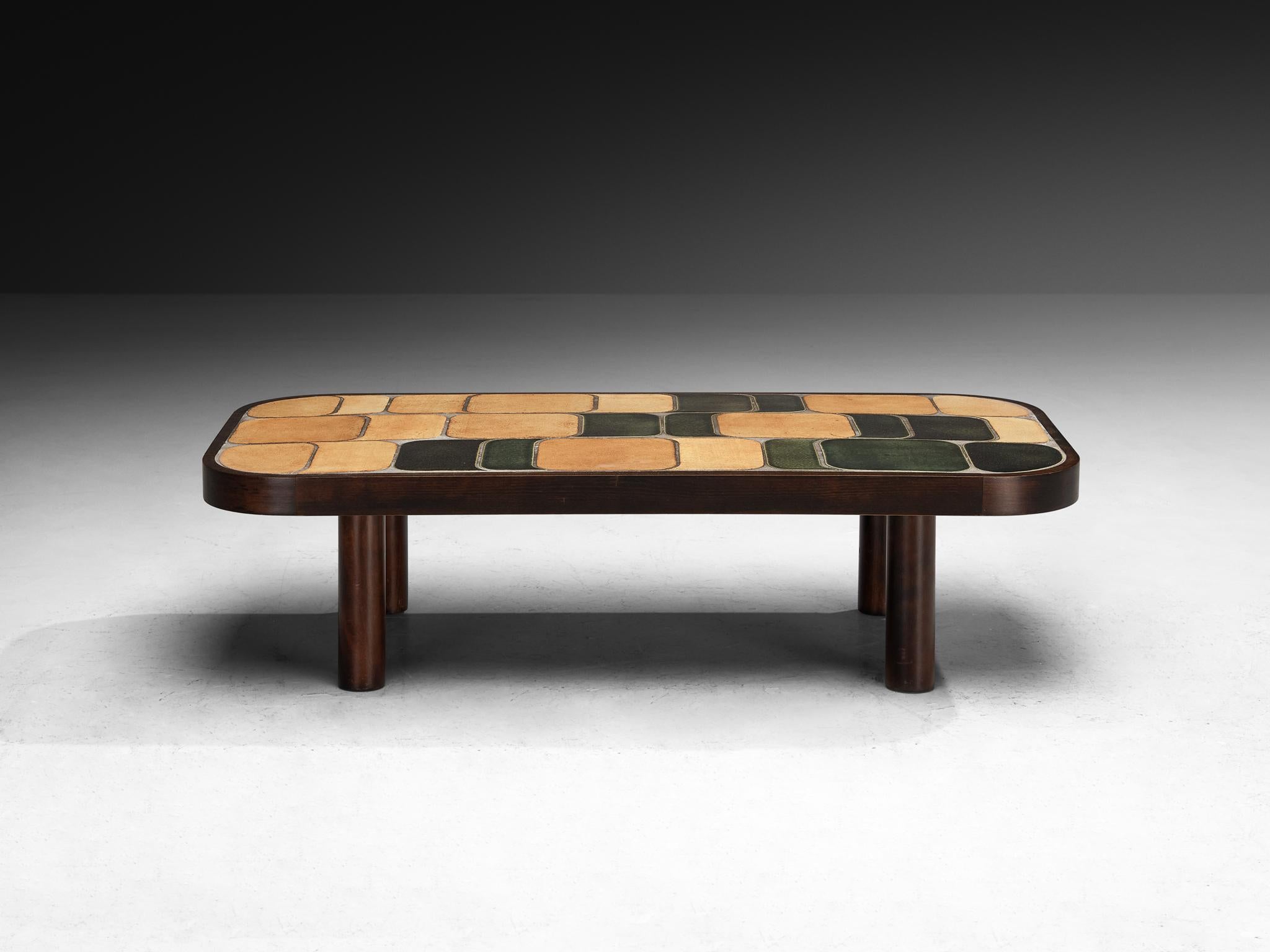 Roger Capron ‘Sou-Chong’ Coffee Table in Ceramic and Wood For Sale at ...