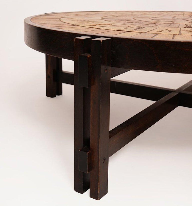 Roger Capron Tiled Round Coffee Table at 1stDibs
