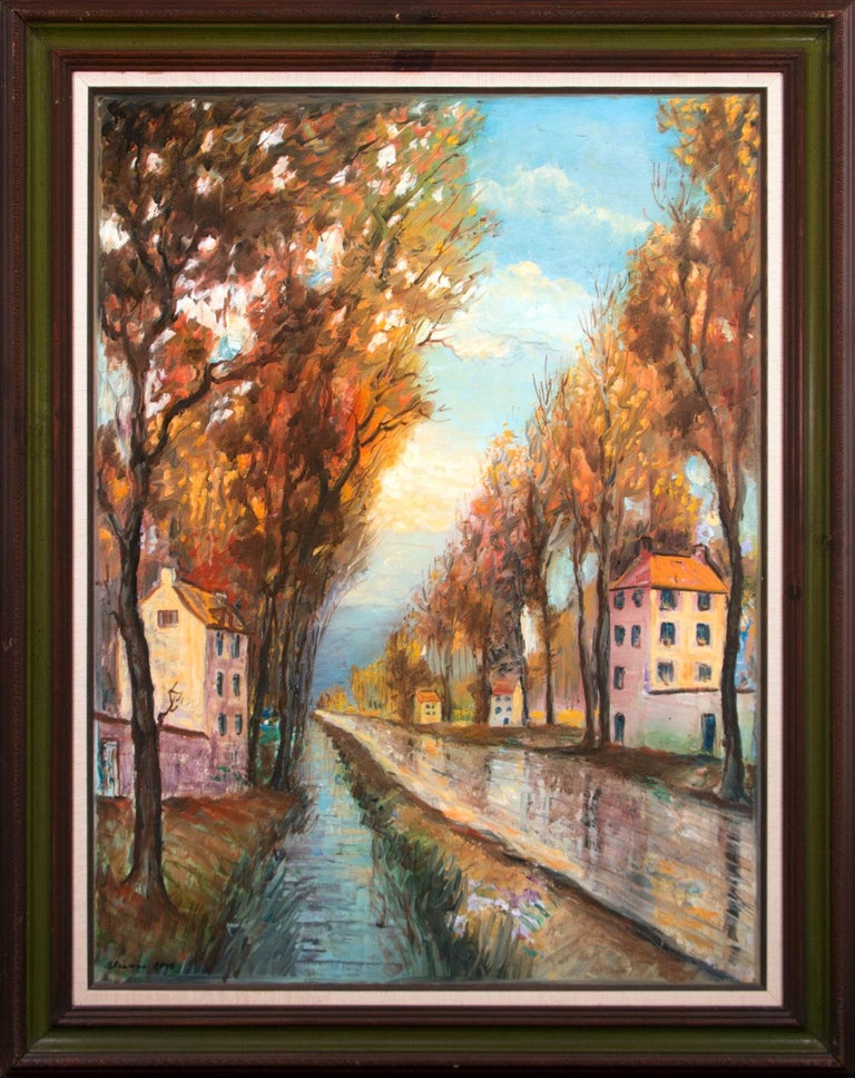 Roger Etienne - Large 4-Foot Framed Original Oil on Canvas Rare Early ...
