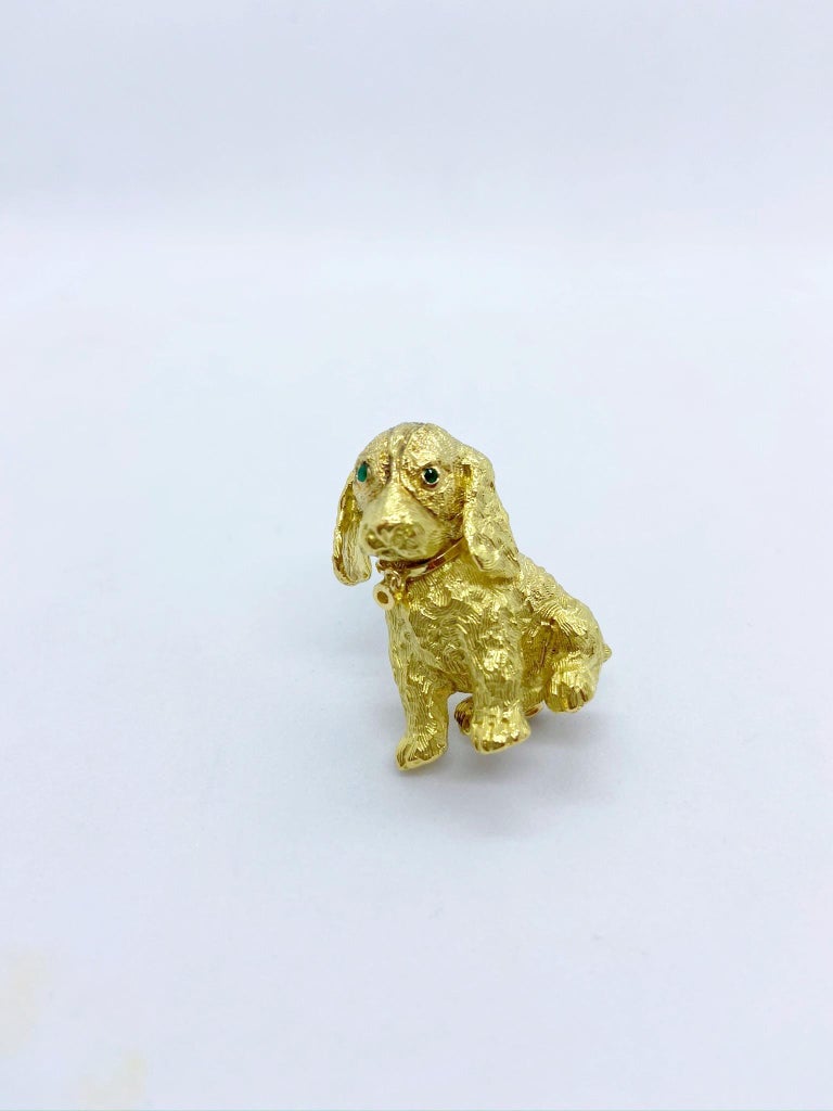 Roger Guillochon for Cellini NYC 18 Karat Yellow Gold Cocker Spaniel ...