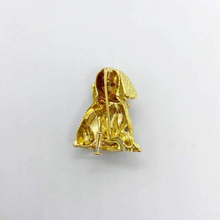 Roger Guillochon for Cellini NYC 18 Karat Yellow Gold Cocker Spaniel ...