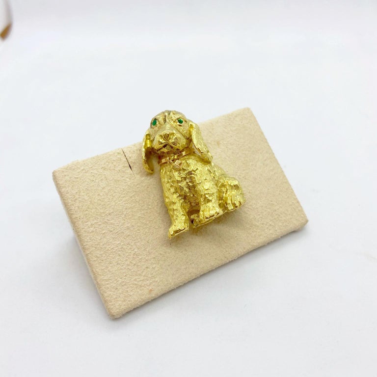 Roger Guillochon for Cellini NYC 18 Karat Yellow Gold Cocker Spaniel ...