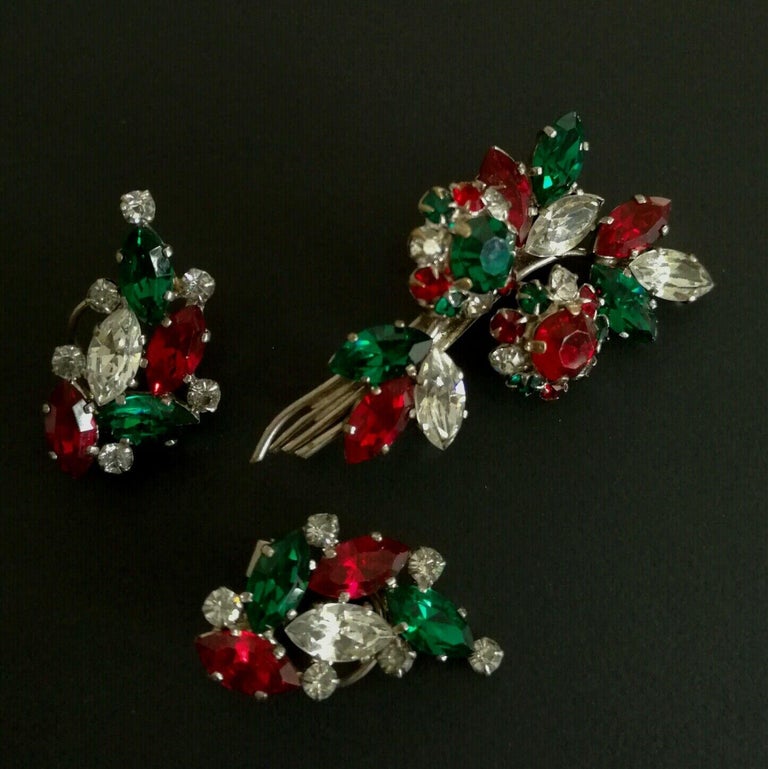 ROGER Jean Pierre, PARURE Ancienne, Vintage : Broche et Boucles D ...