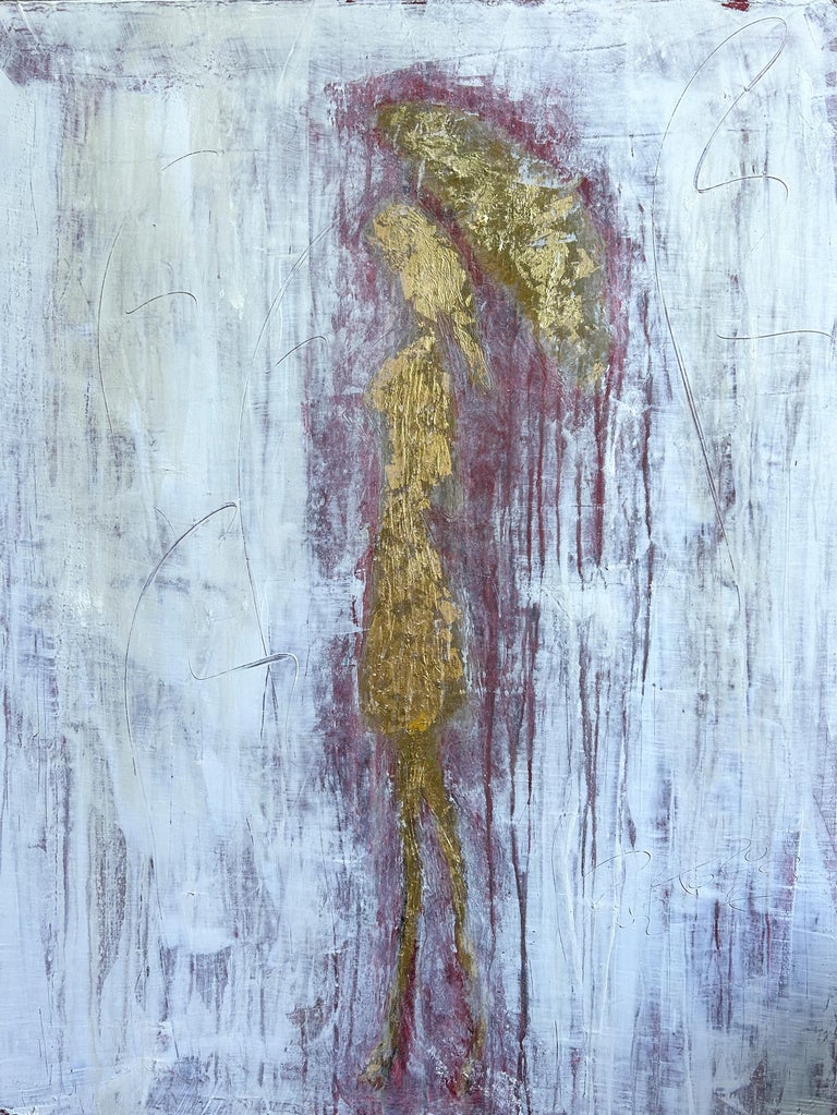 Roger König - "Girl in the Rain - Gold Edition #4 " , Abstract, 21st ...