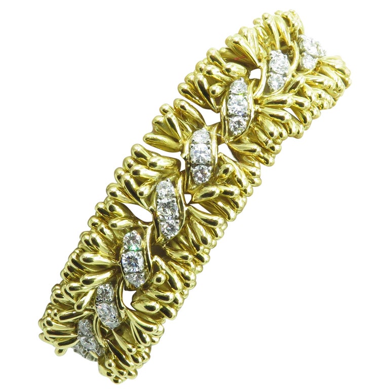 Roger Lucas Gold and Diamond Bracelet at 1stDibs | roger lucas jewelry