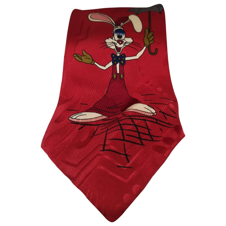 Roger Rabbit red silk tie For Sale at 1stDibs