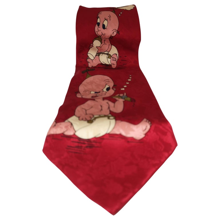 Roger Rabbit red silk tie For Sale at 1stDibs