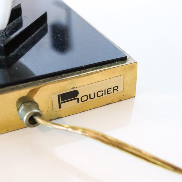 Roger Rougier 1970 Single Modernist Table Acrylic Lamp in Clam Shaped ...