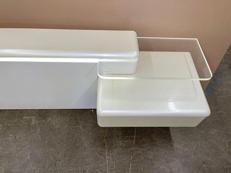 Roger Rougier King Headboard Illuminated Pearlescent Lacquer and Lucite ...