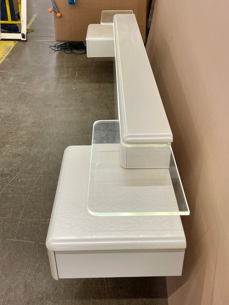 Roger Rougier King Headboard Illuminated Pearlescent Lacquer and Lucite ...